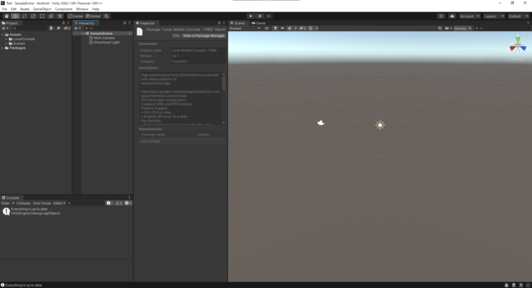 [Unity]実機でデバッグする際に便利なアセット「Lunar Mobile Console」 | nobushiueshi
